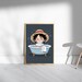 Luffy Minimalist Bathtub Art, Funny Bathroom Decor, One Piece Wall Art ...