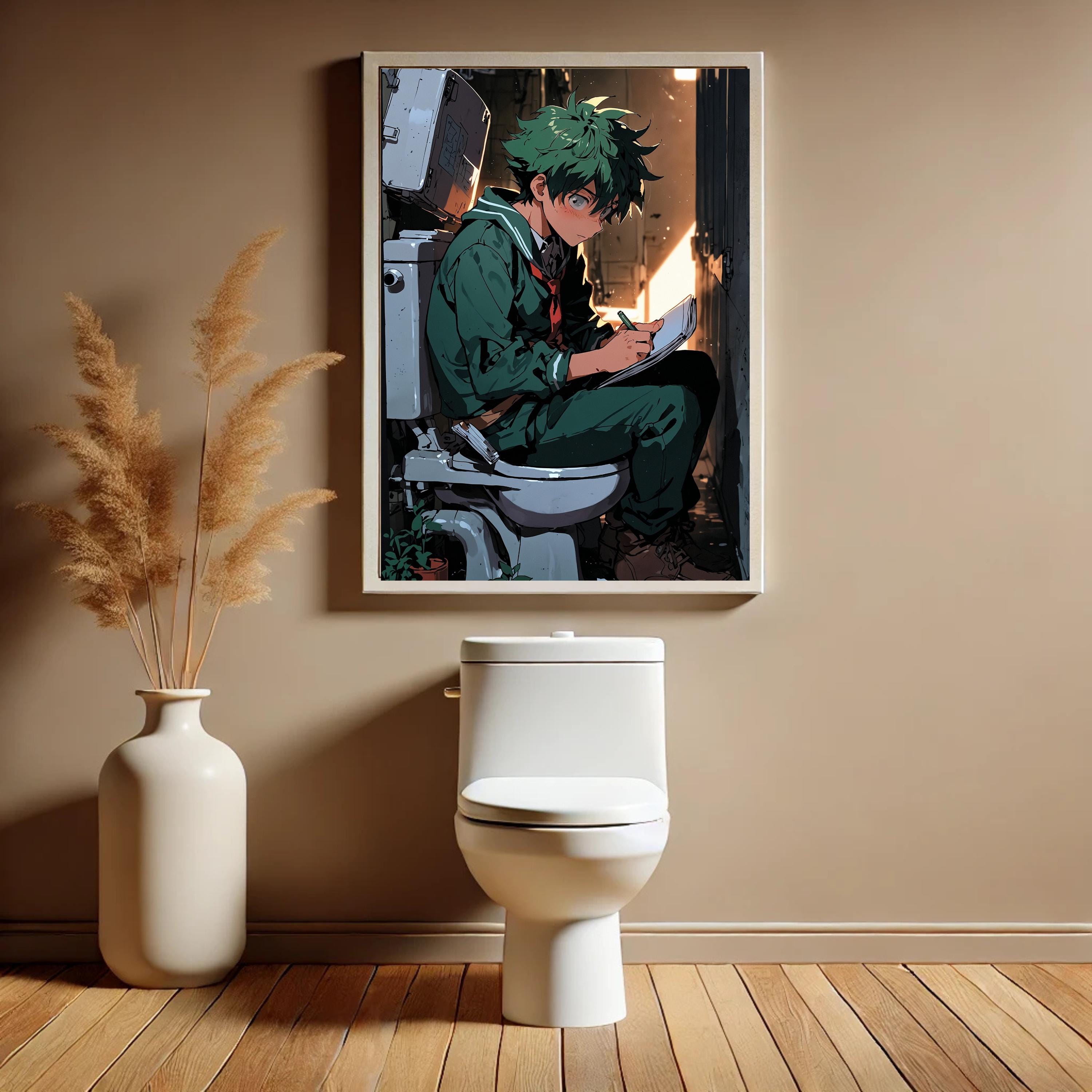 Anime Toilet SERIES 12 deku Fan Art Print, My Hero Academia Fan Art ...