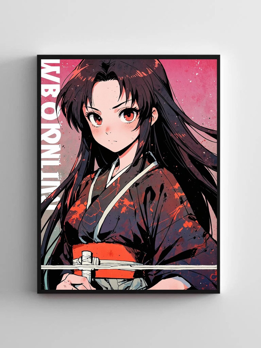 Nezuko Kamado Demon Slayer Retro Art Print, Stylish Anime Wall Decor ...