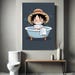 Luffy Minimalist Bathtub Art, Funny Bathroom Decor, One Piece Wall Art ...