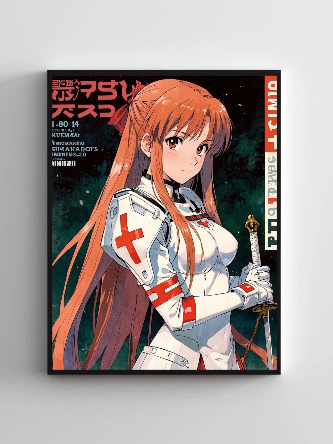 Asuna Sword Art Online Fan Art Print, Vintage Anime Poster, Sao Fan ...
