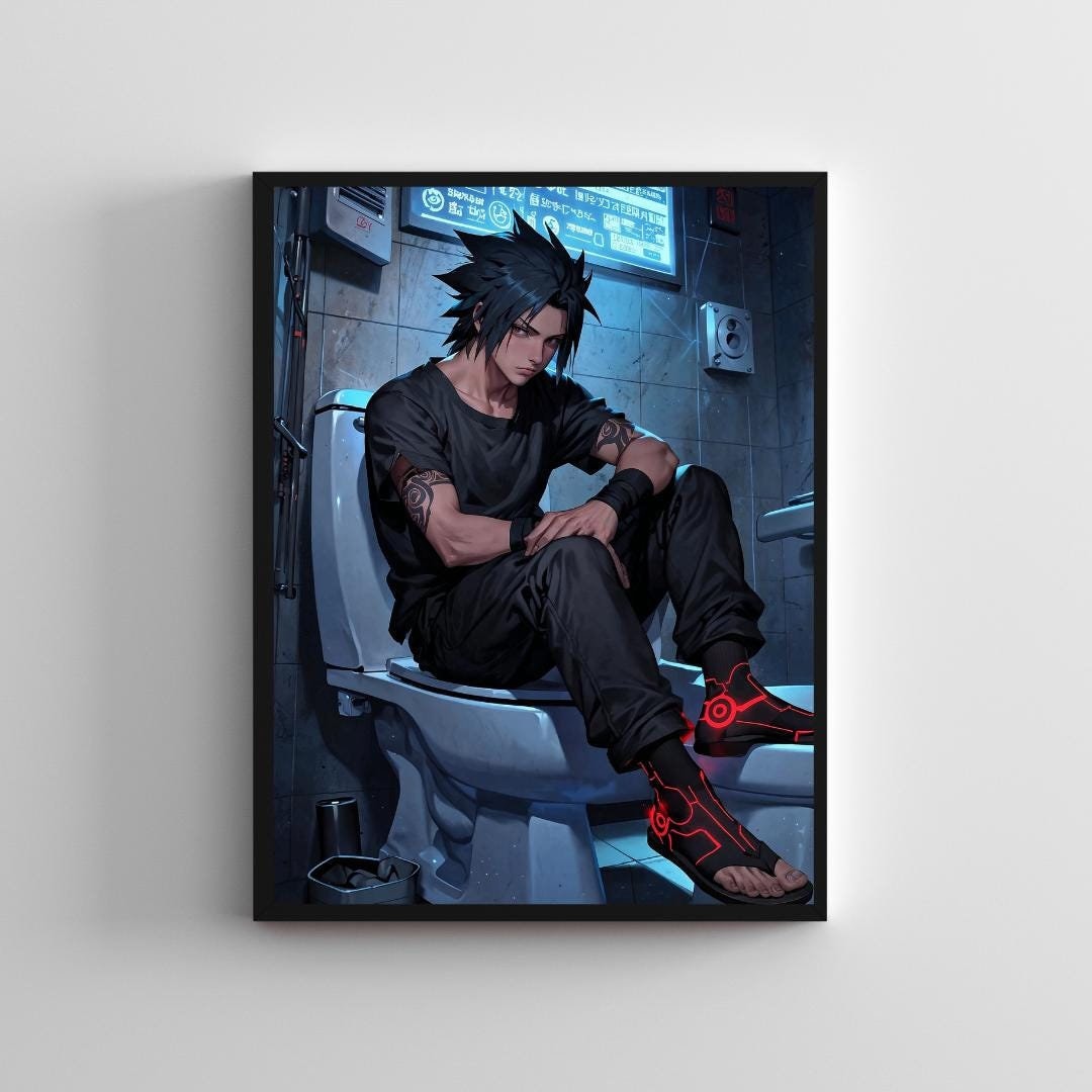 Toilet Series Wall Art 18, Sasuke Uchiha From Naruto, Funny Anime ...