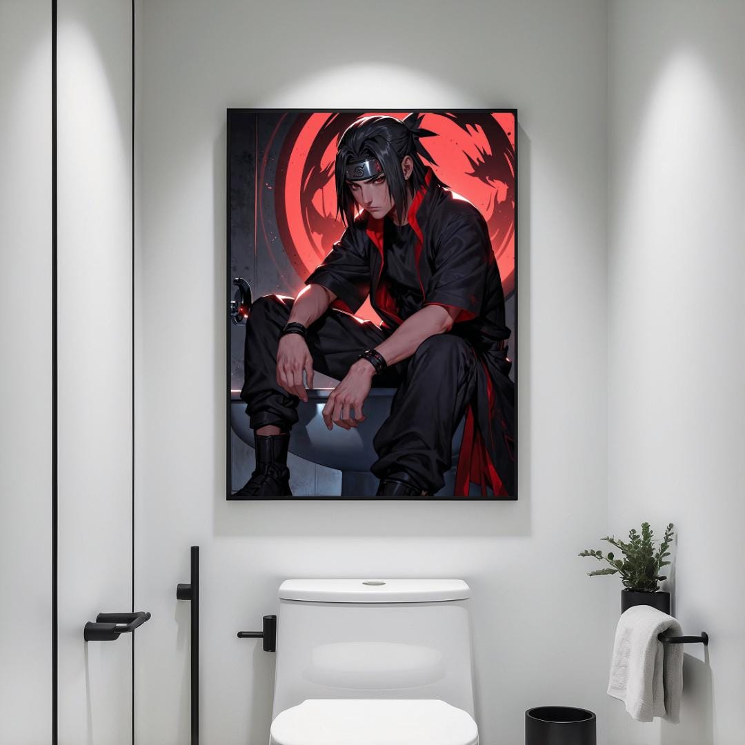 Toilet Series Wall Art 5, Itachi Poster, Funny Naruto Bathroom Print ...