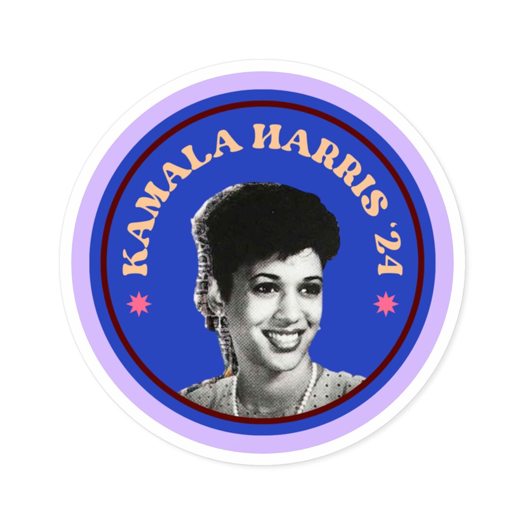 Kamala Harris for President 2024 Round Sticker, Laptop Sticker, Water ...
