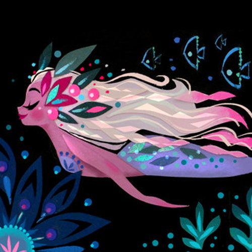 Deep Sea Mermaid Print - Etsy