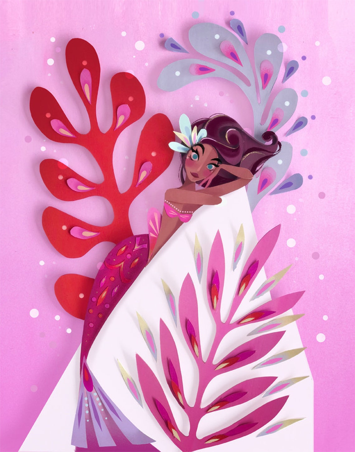 Reclining Siren Print - Etsy