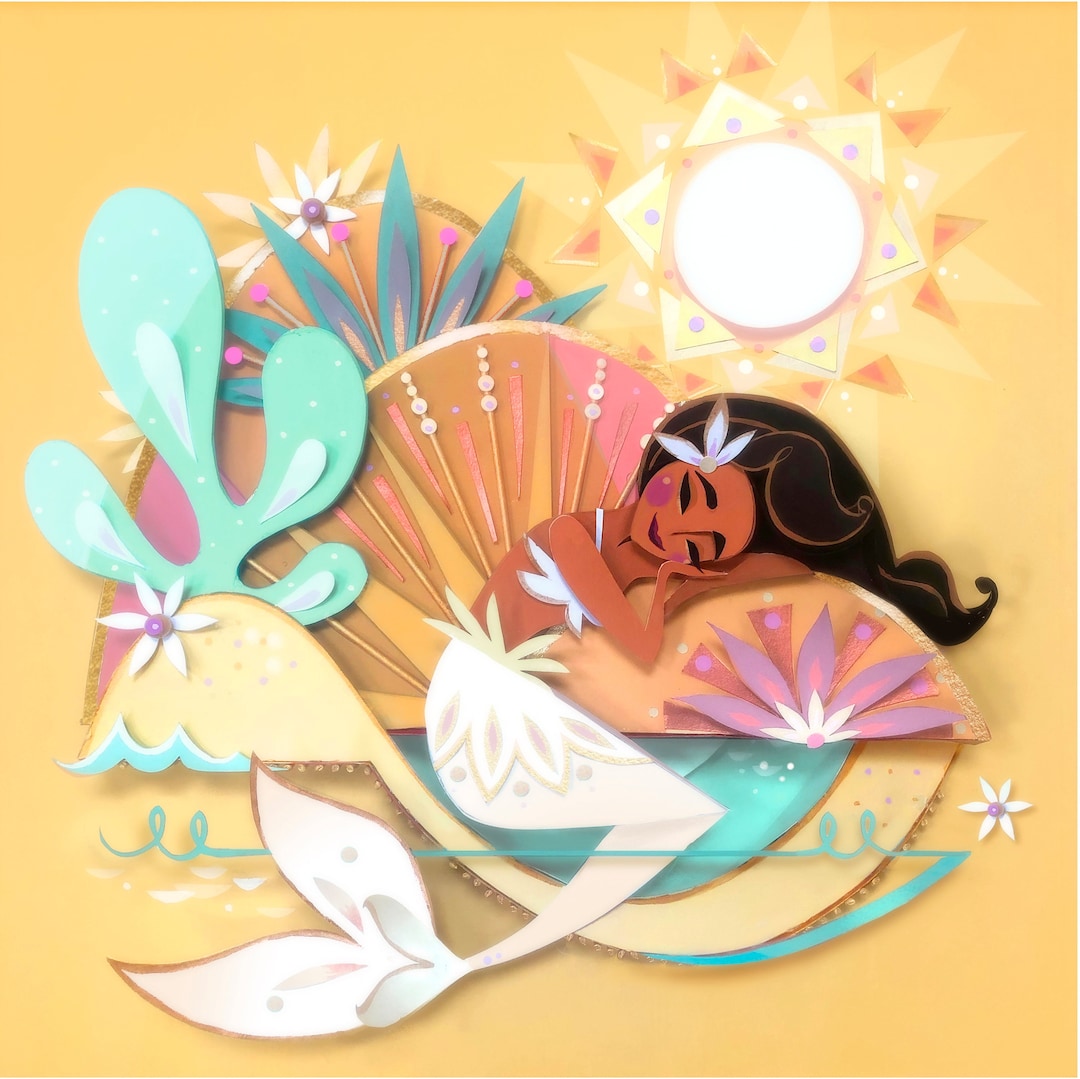 Desert Oasis Mermaid Print - Etsy