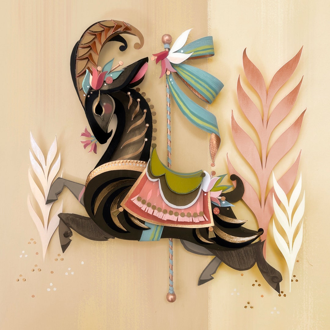 Carousel Ram Print - Etsy