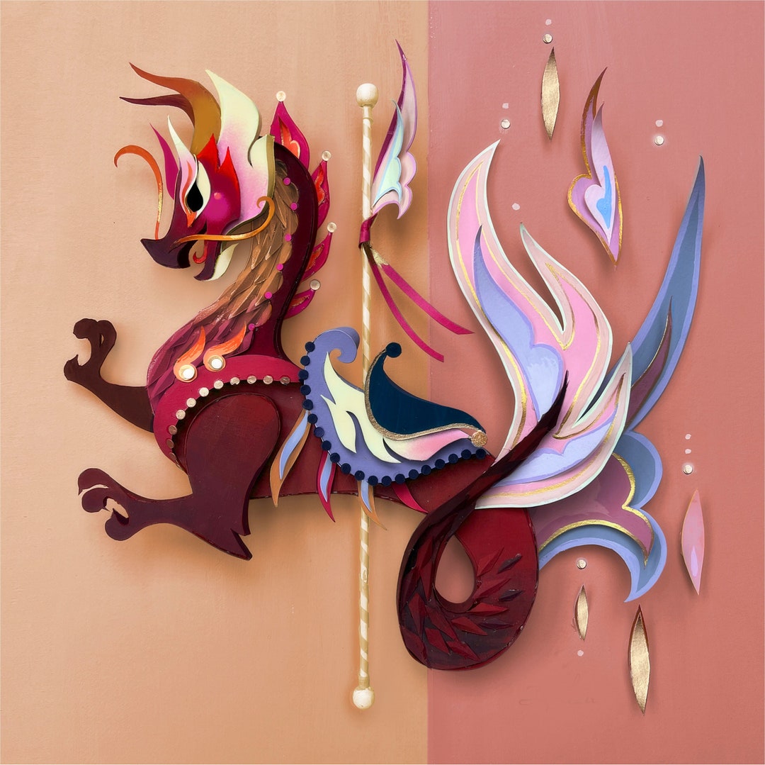 Carousel Dragon Print - Etsy