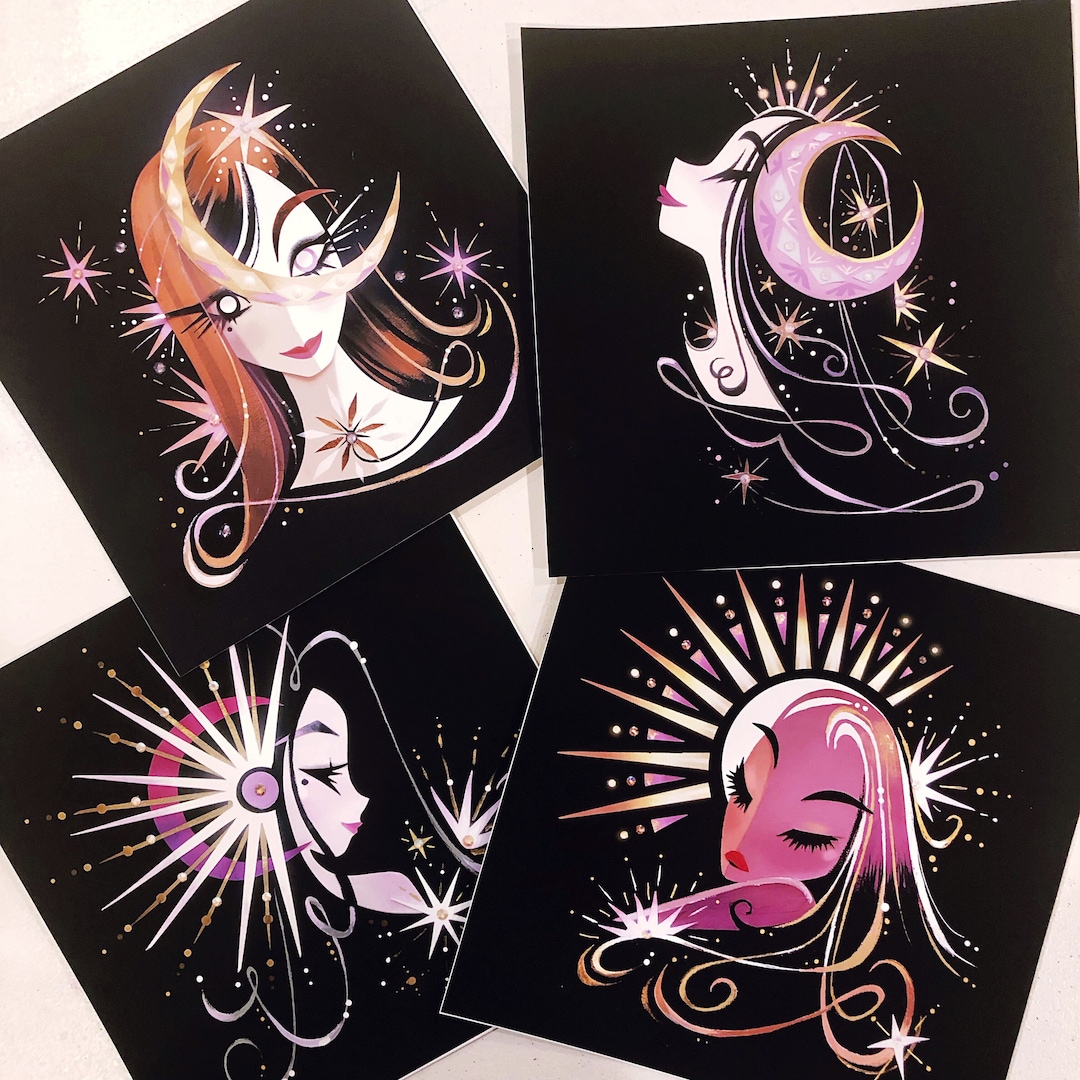 Set of 4 Celestial Prints - Etsy