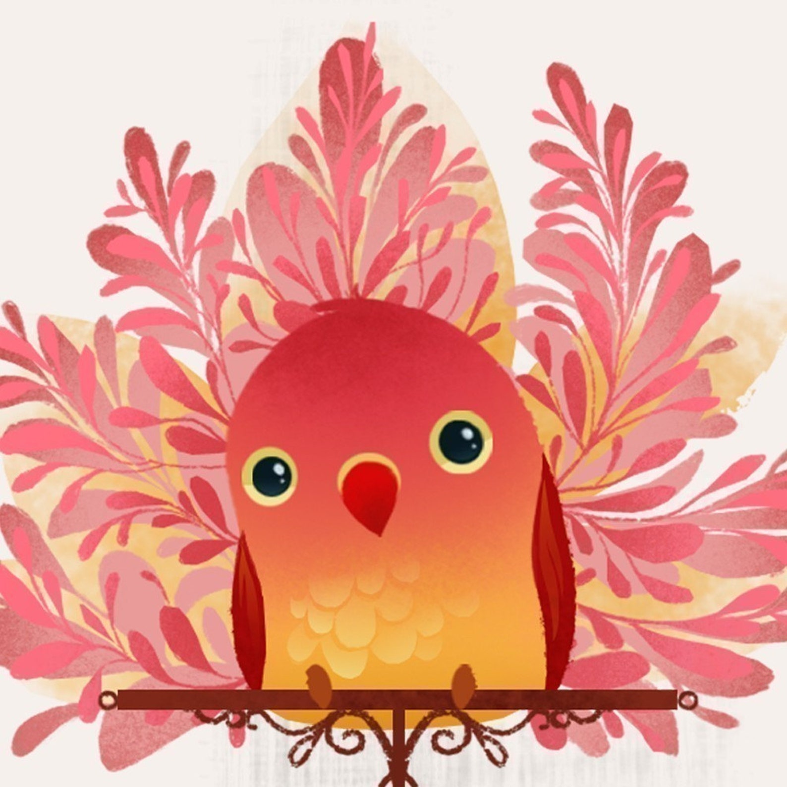 Red Birdie Mini Print - Etsy