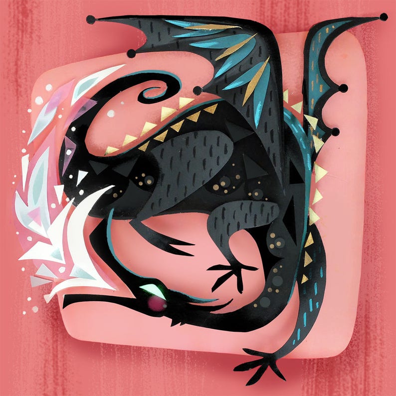 Dragon Print - Etsy
