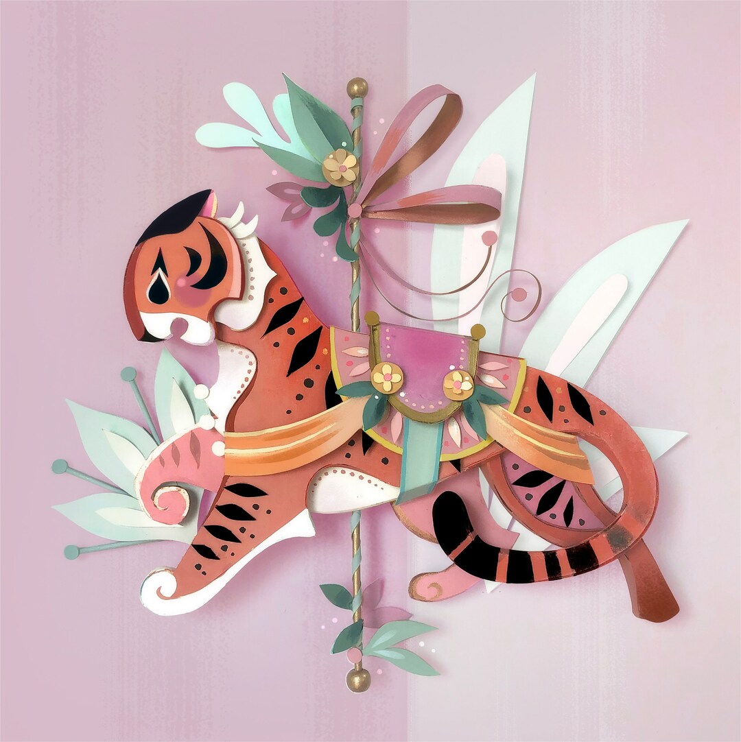 Carousel Tiger Print - Etsy
