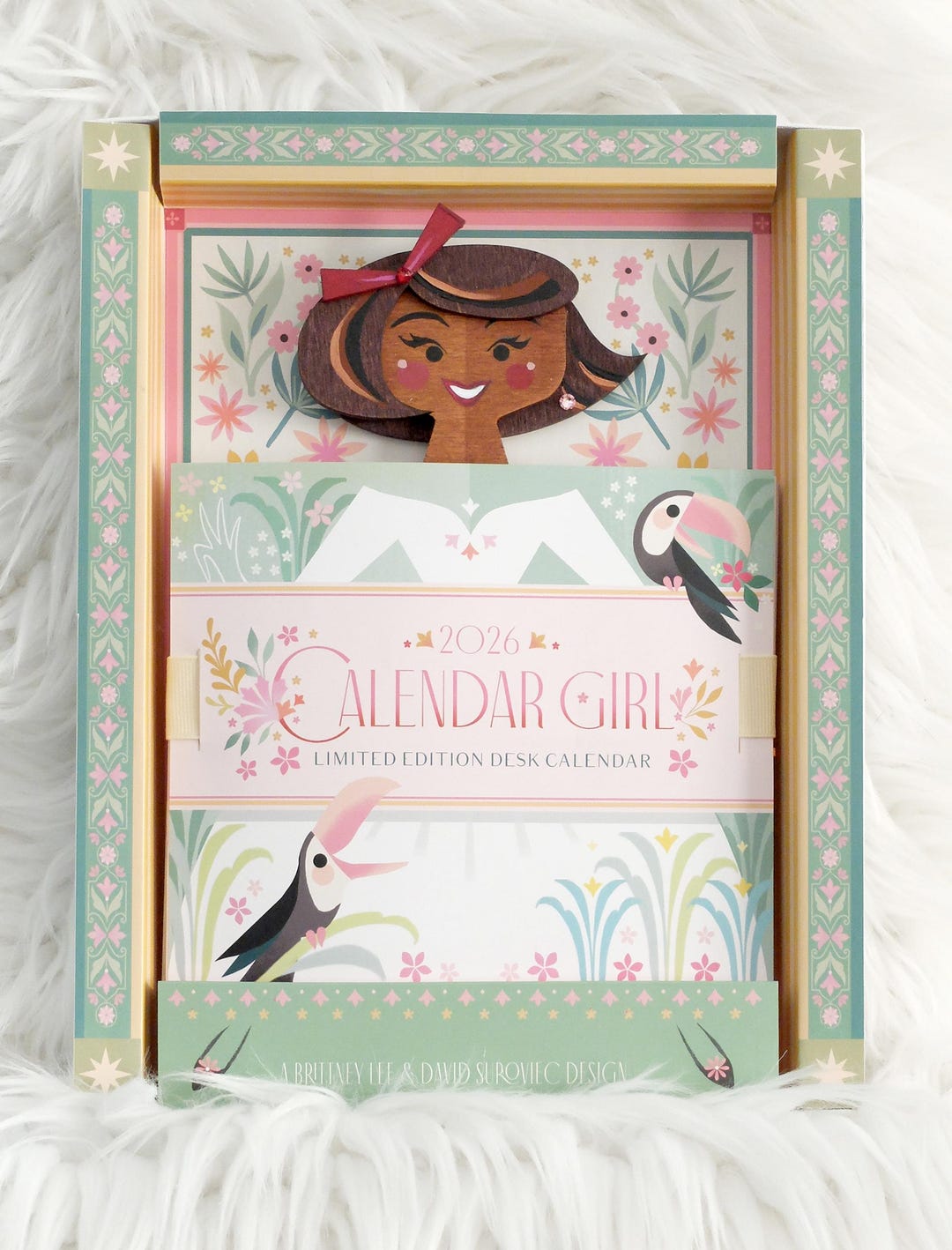 2026 Calendar Girl #100 of 300 - Brunette With Bow - Etsy