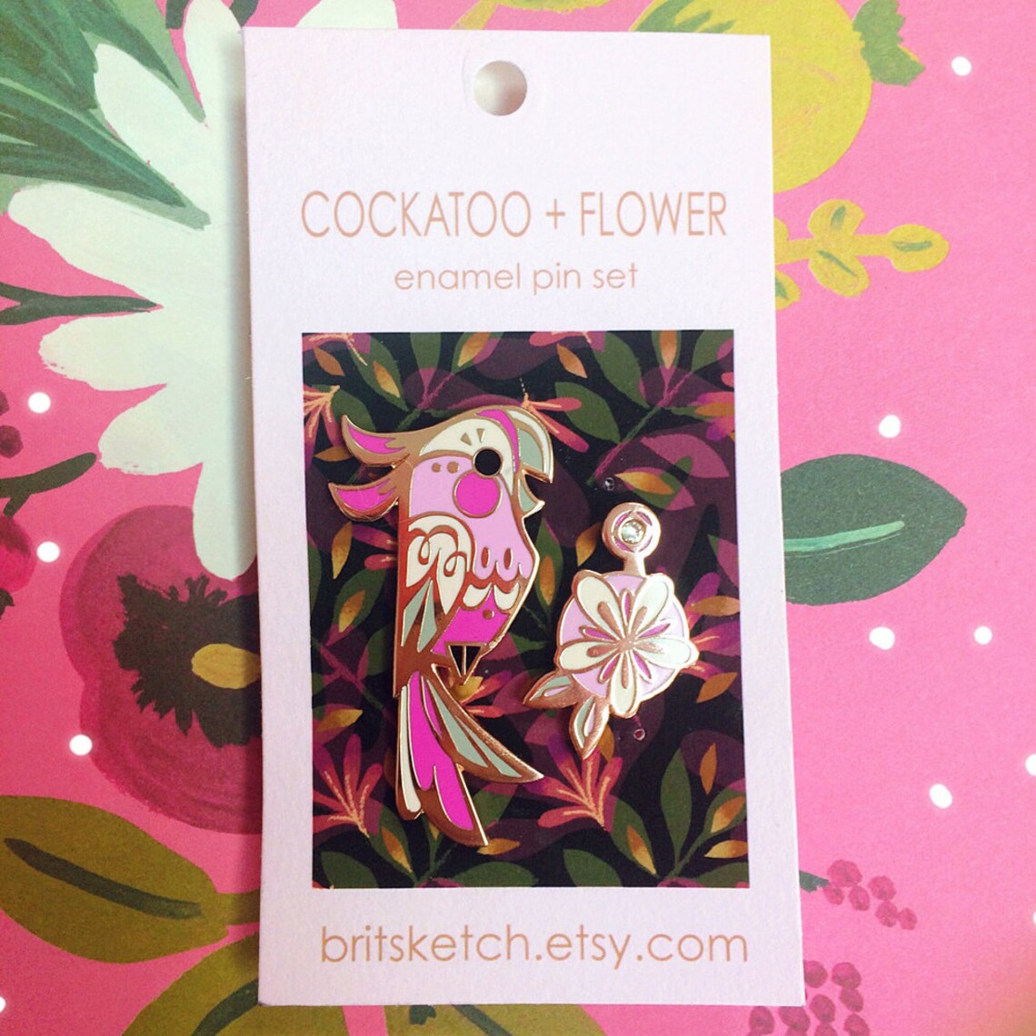Cockatoo Flower Enamel Pin Set - Etsy Canada