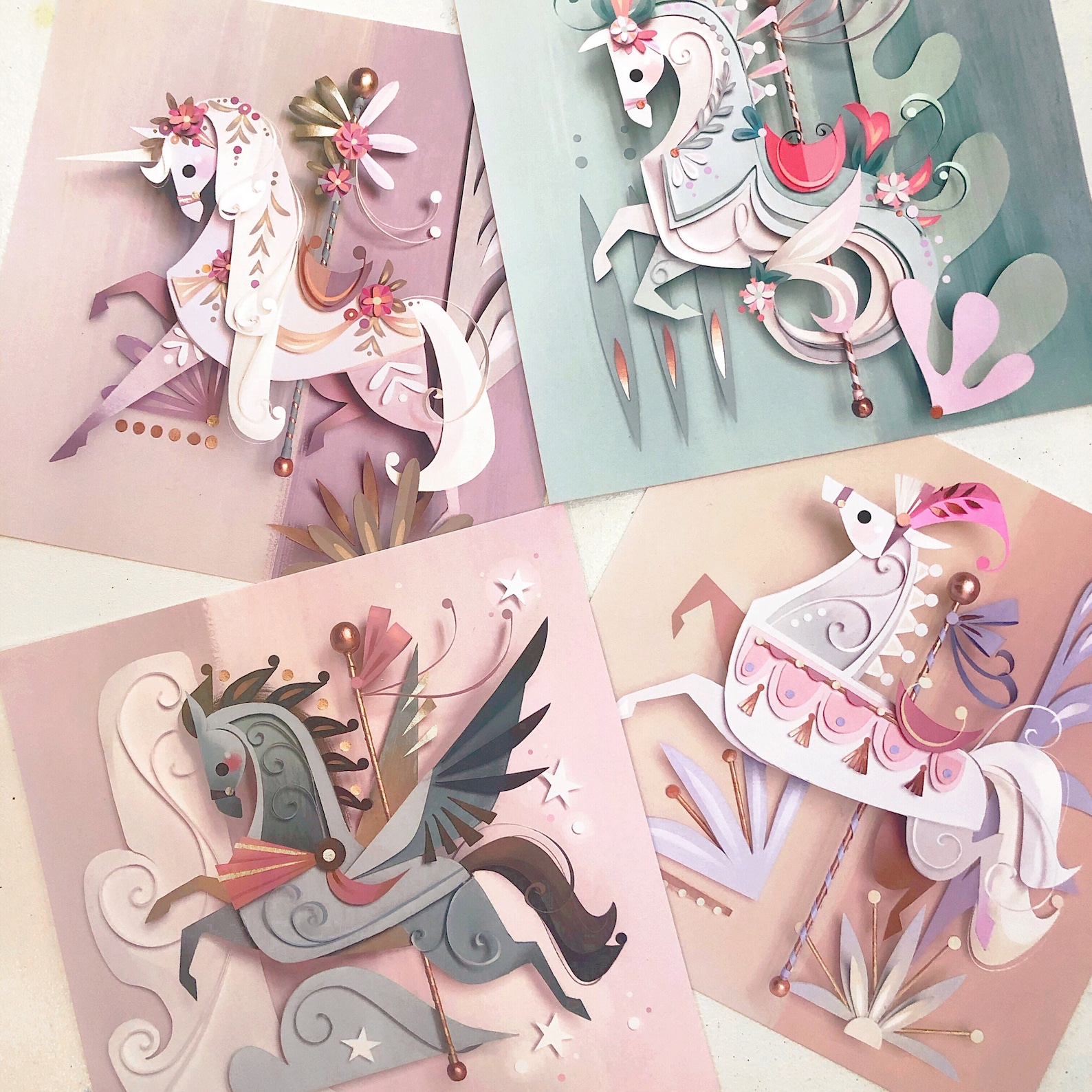 Carousel Dragon Print - Etsy