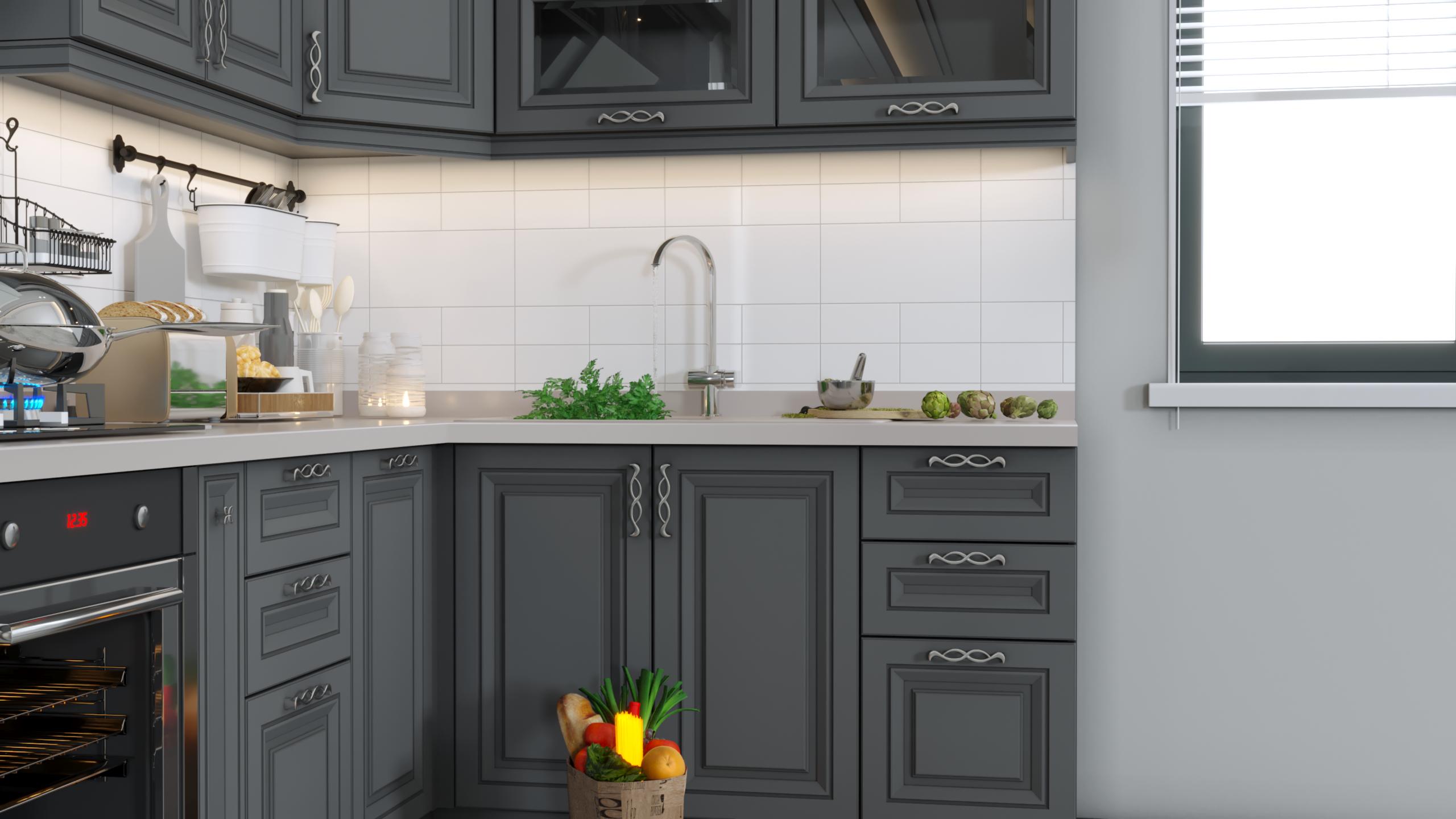 3D Kitchen Modelling, Interior Design, Realistic Render, 3D Rendering ...