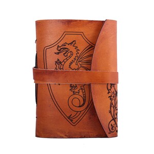 Dragon Journal. Personalized Journal. Lined Paper. Antique Leather ...