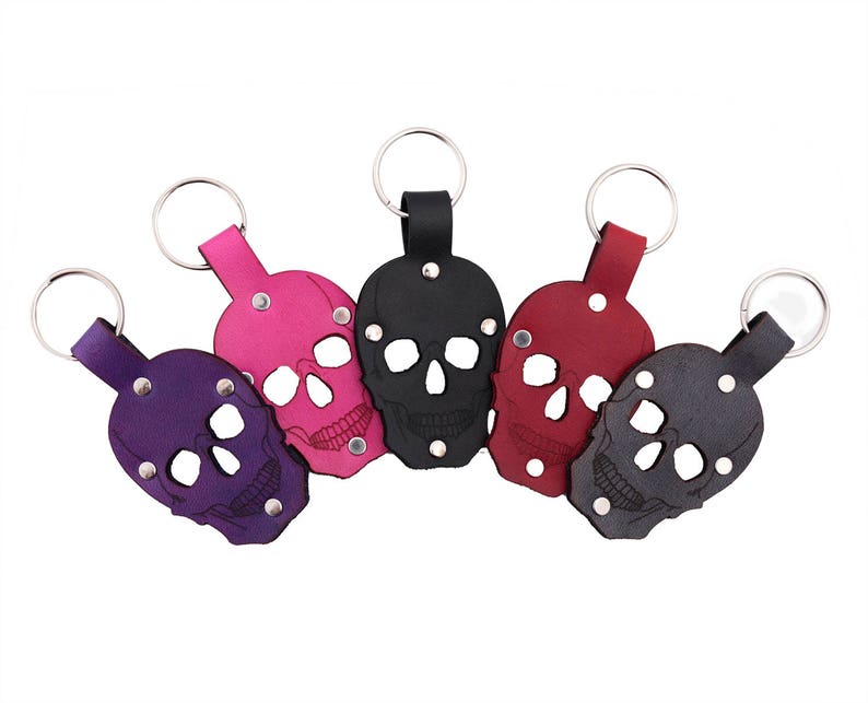 Skull Keychain, Halloween Keychain, Custom Keychain, Engraved Keychain ...
