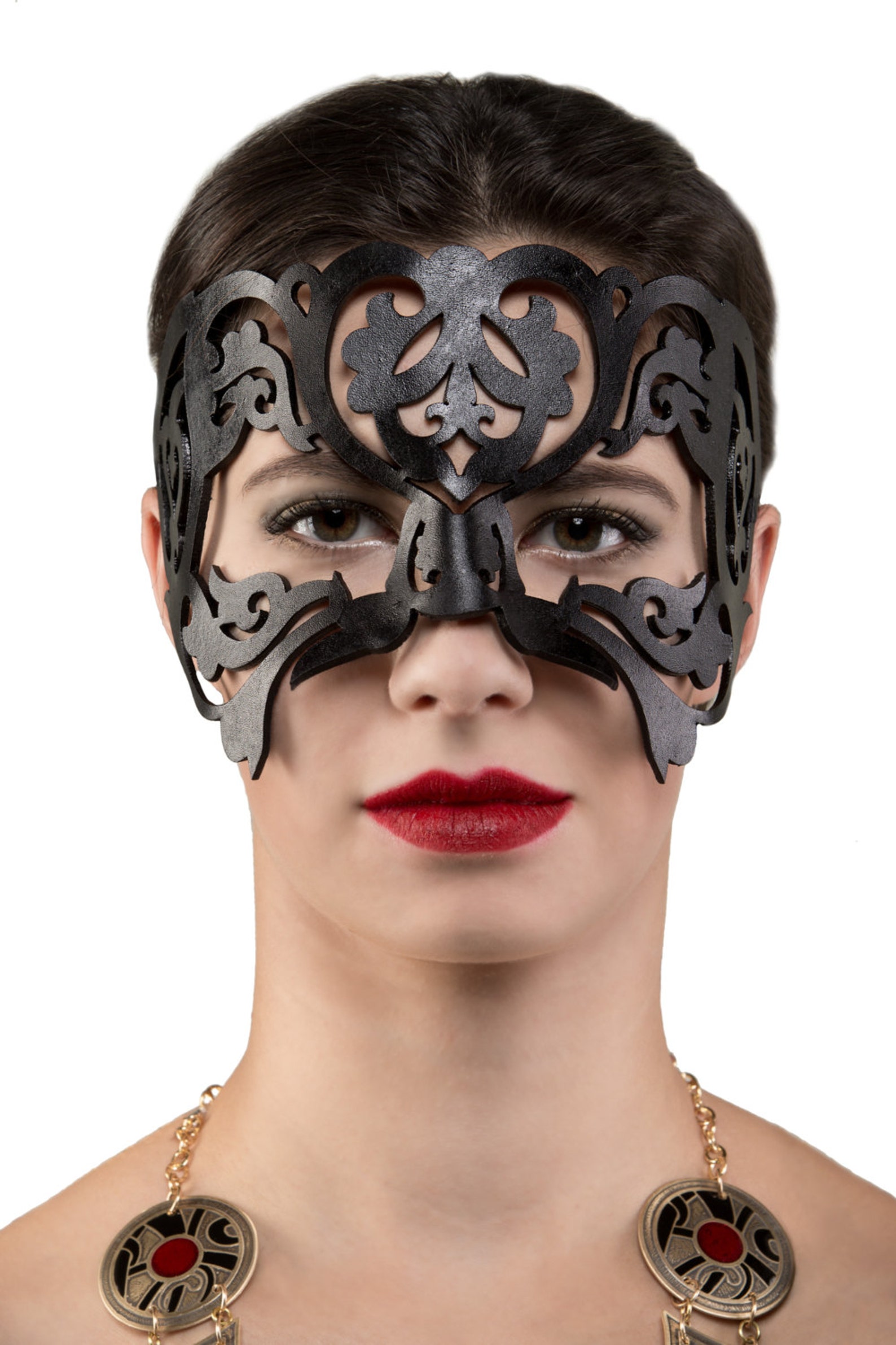 Leather Mask Masquerade Mask Halloween Mask Costume Black | Etsy