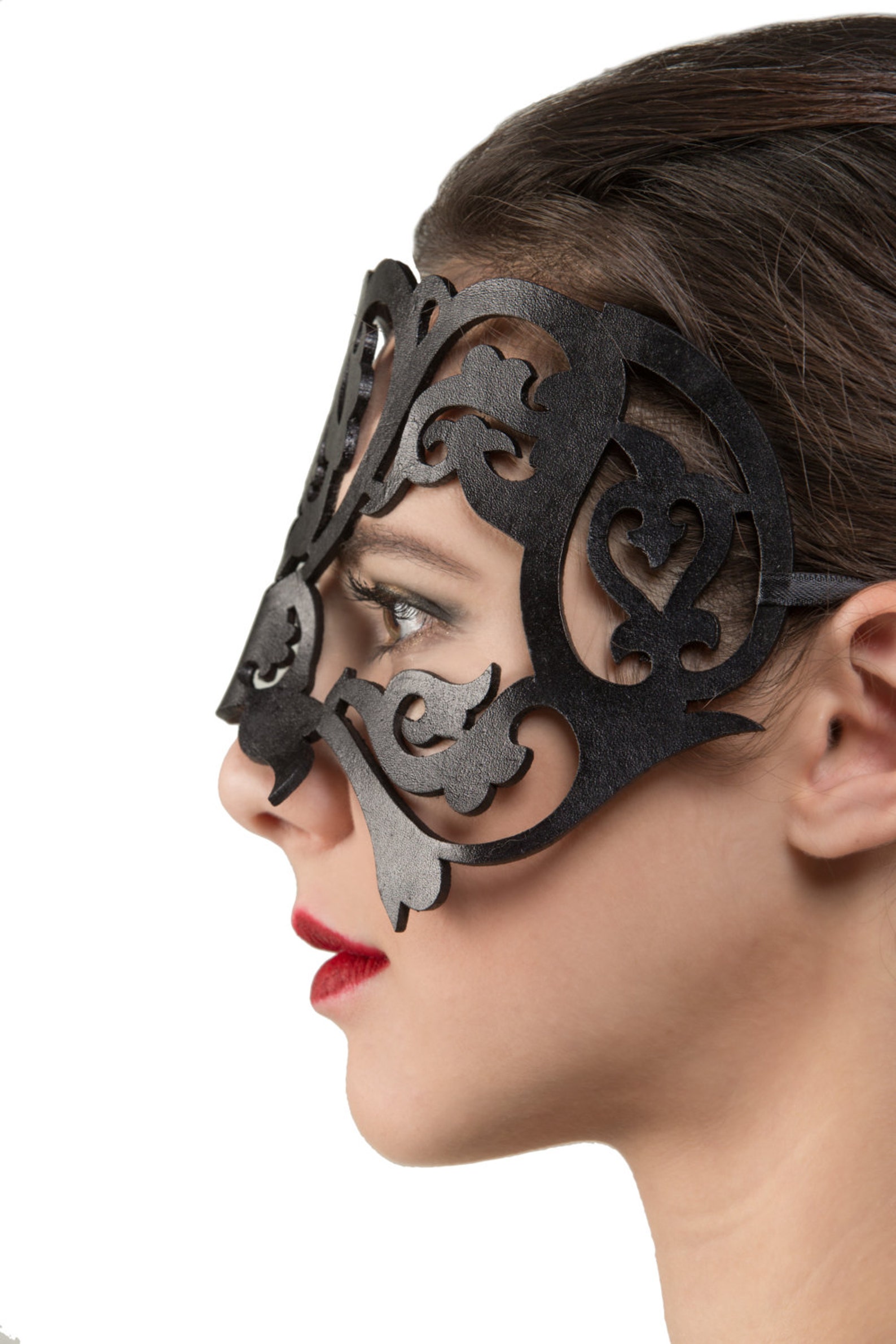 Leather Mask Masquerade Mask Halloween Mask Costume Black | Etsy