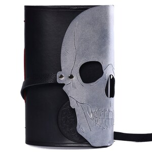 Silver Skull Journal, Skull Journal, Silver Skull, Personalized Leather ...