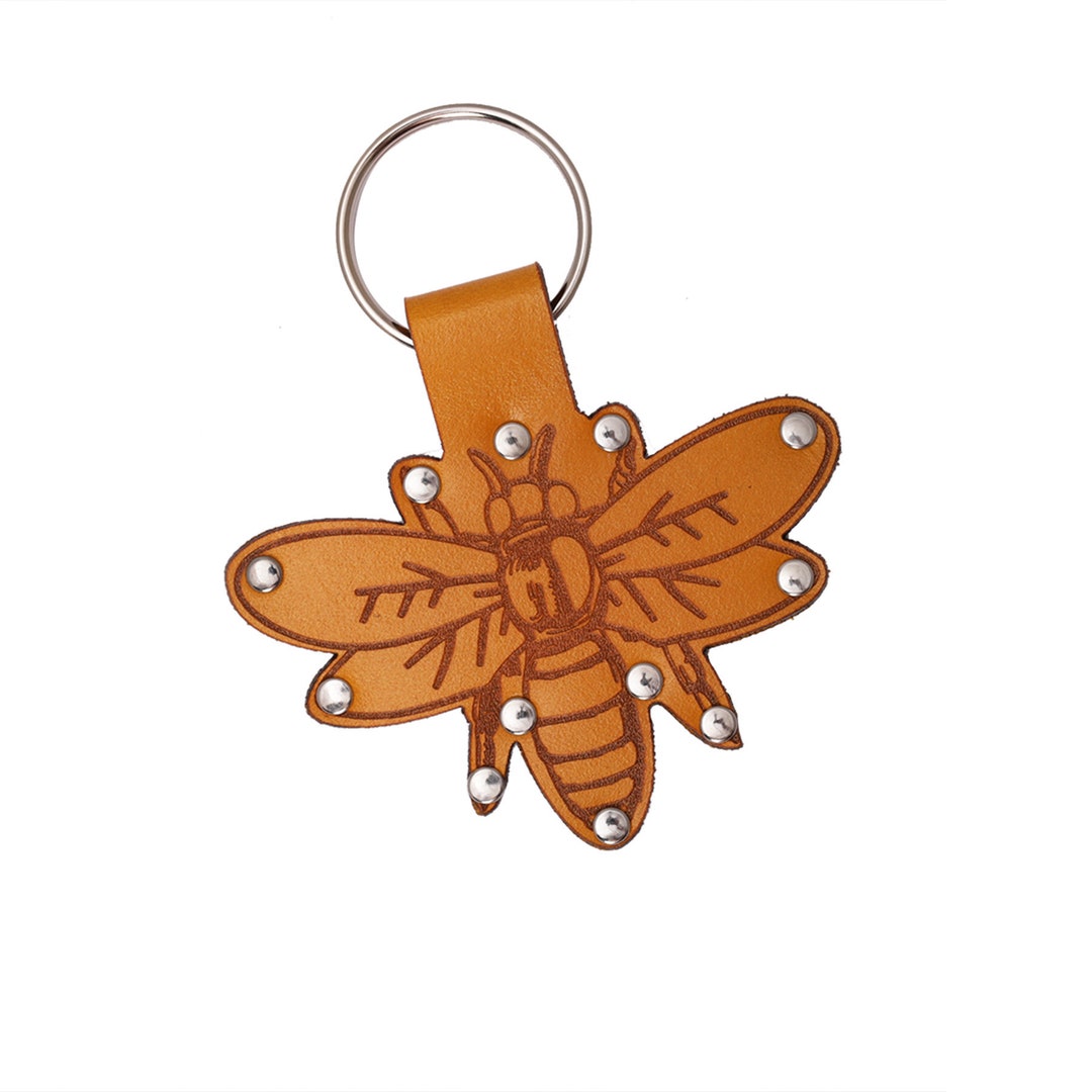 Bee Keychain Gold Bee Save the Bees Honeybee Queen Bee - Etsy