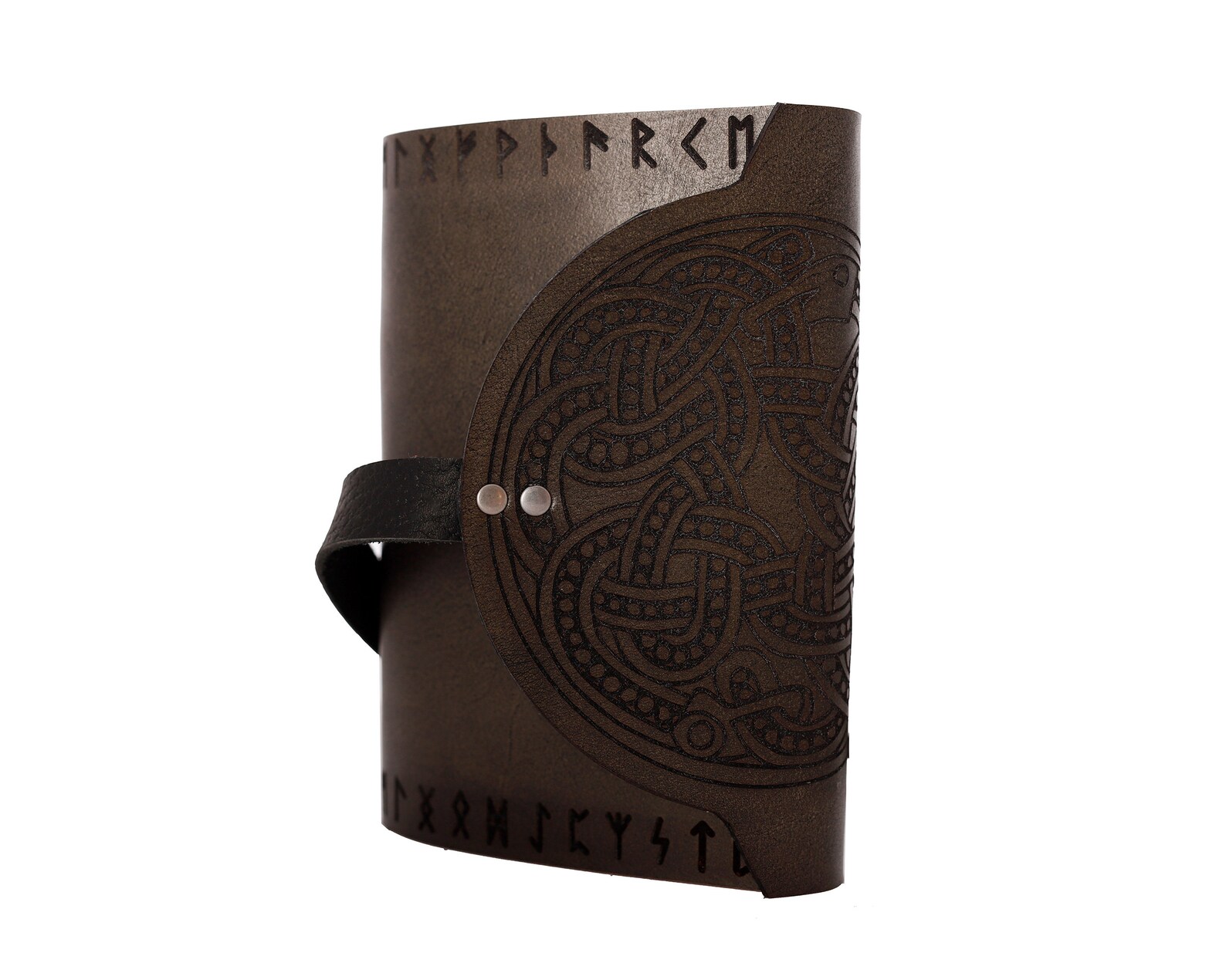 Ouroboros Snake Leather Journal Round Ouroboros Rustic Book | Etsy