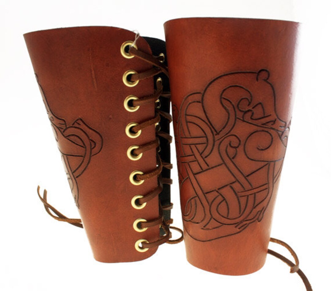 Leather, Gauntlet, Viking, Norse, Leather Gauntlet, Celtic, Bracer ...