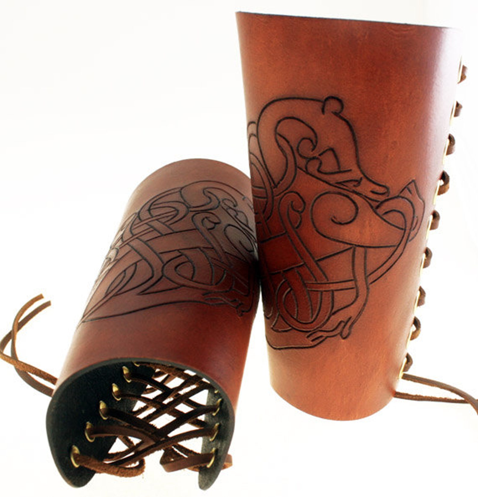 Leather Gauntlet Viking Norse Leather Gauntlet Celtic | Etsy