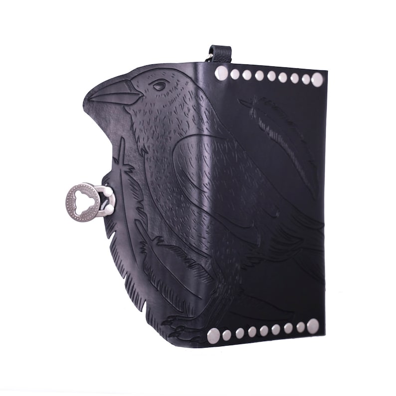 Gothic Raven, Raven Purse, Leather Raven, Small Clutch Wallet, Raven ...
