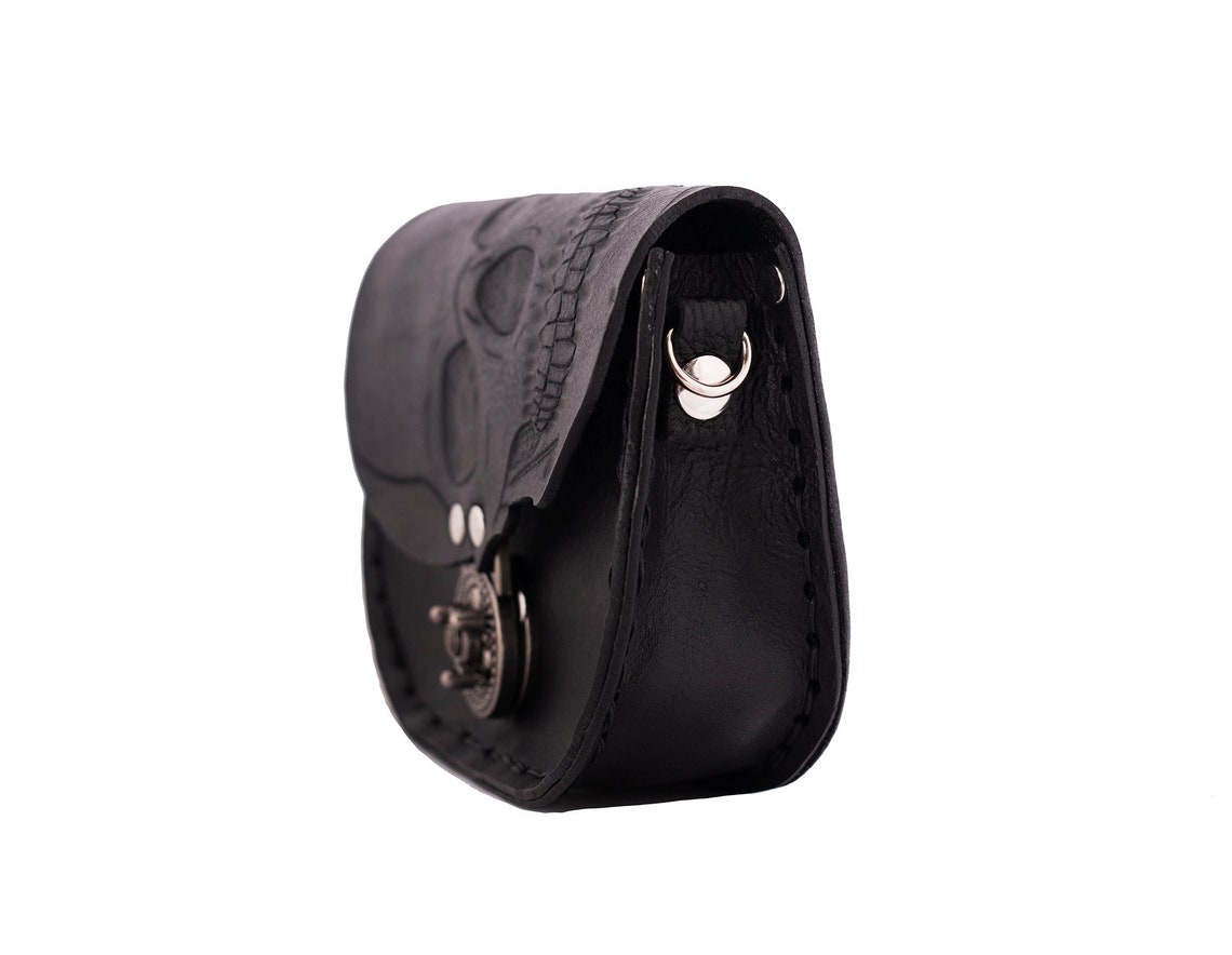 Skull Purse Belt Bag Human Skull Belt Pouch Leather Utility - Etsy