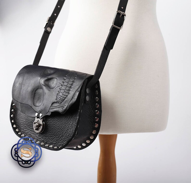 Human Skull Purse Realistic Human Skull Biker Bag Cross | Etsy