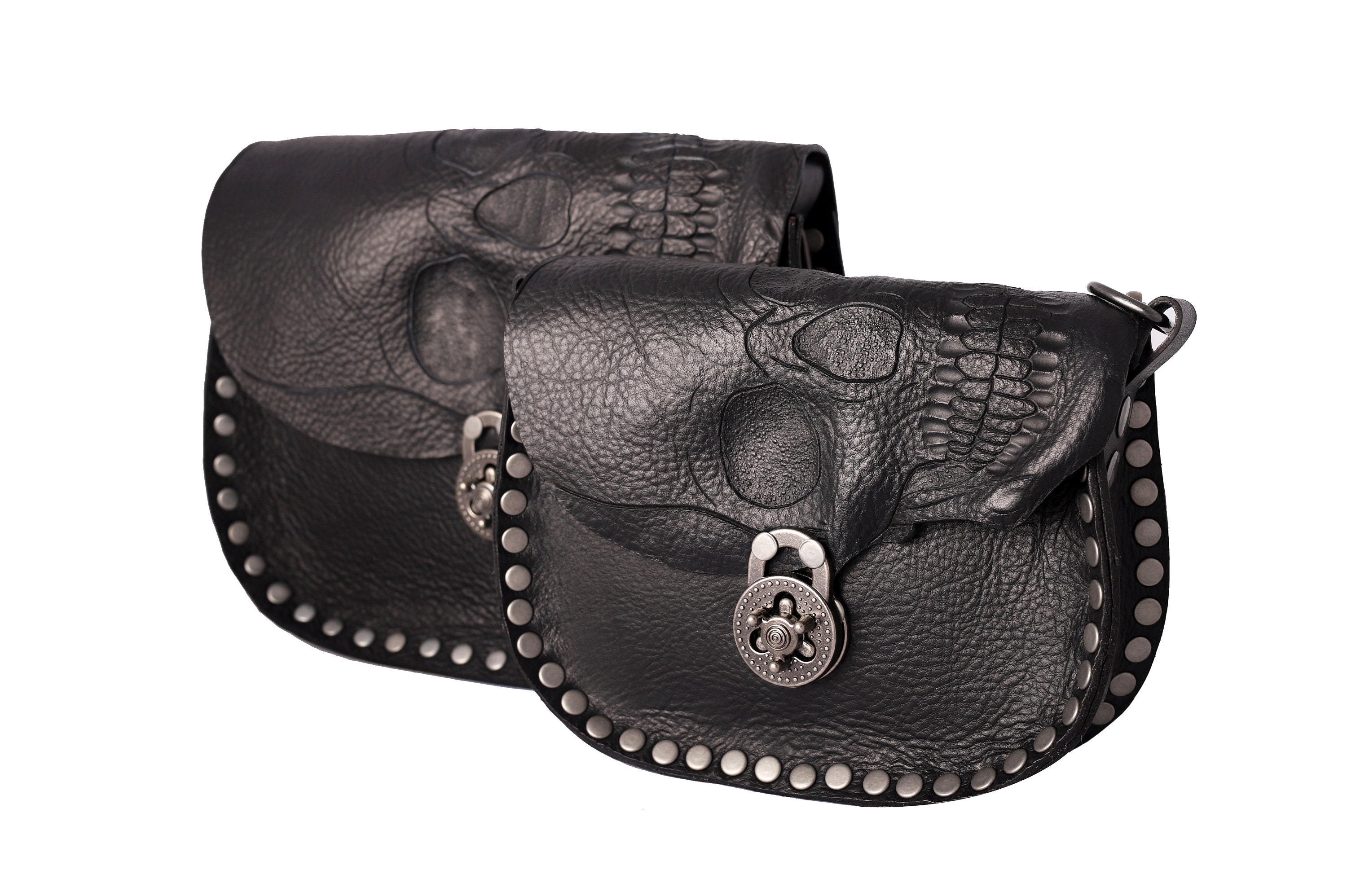 Human Skull Purse Realistic Human Skull Biker Bag Cross | Etsy