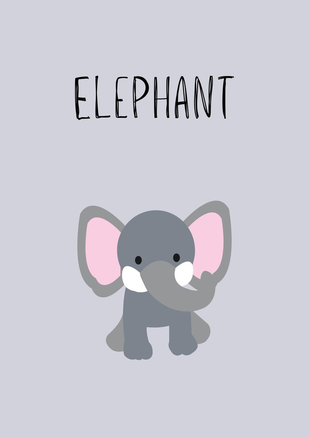 Elephant A4 Digital Print - Etsy