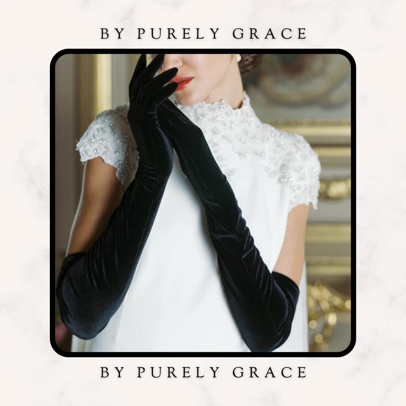 Black Velvet Gloves Opera - Etsy