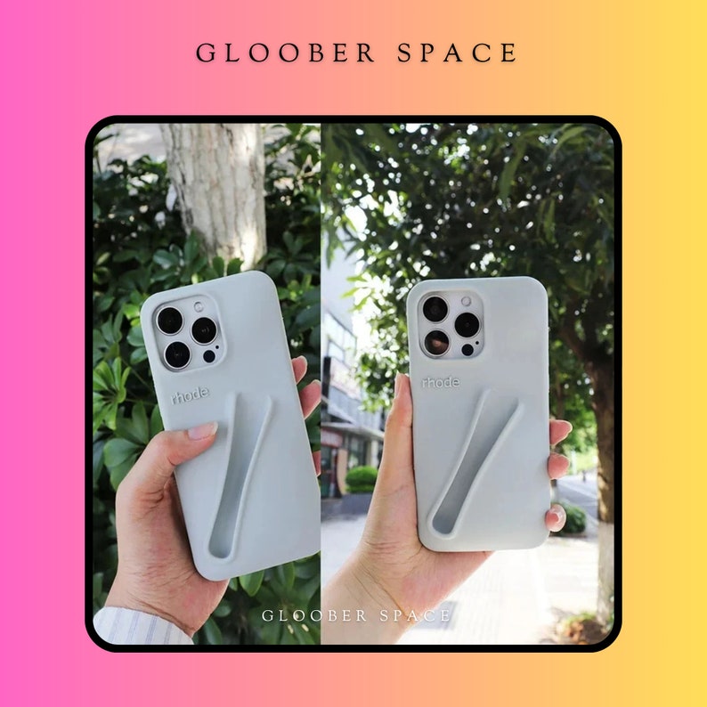 New Rhode iPhone Case Peptide Holder Beige Lipstick Holder Protection ...
