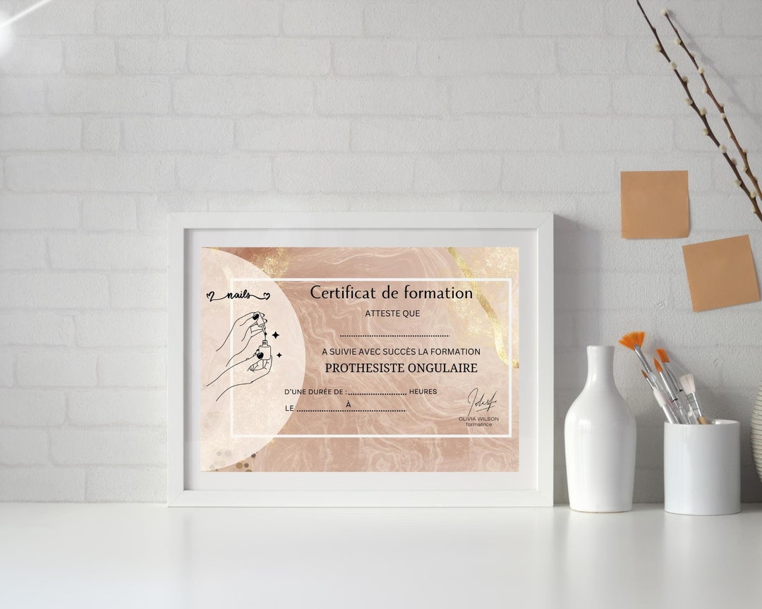 Certificate of Competence, Nail Technician Diploma, Digital Certificate ...