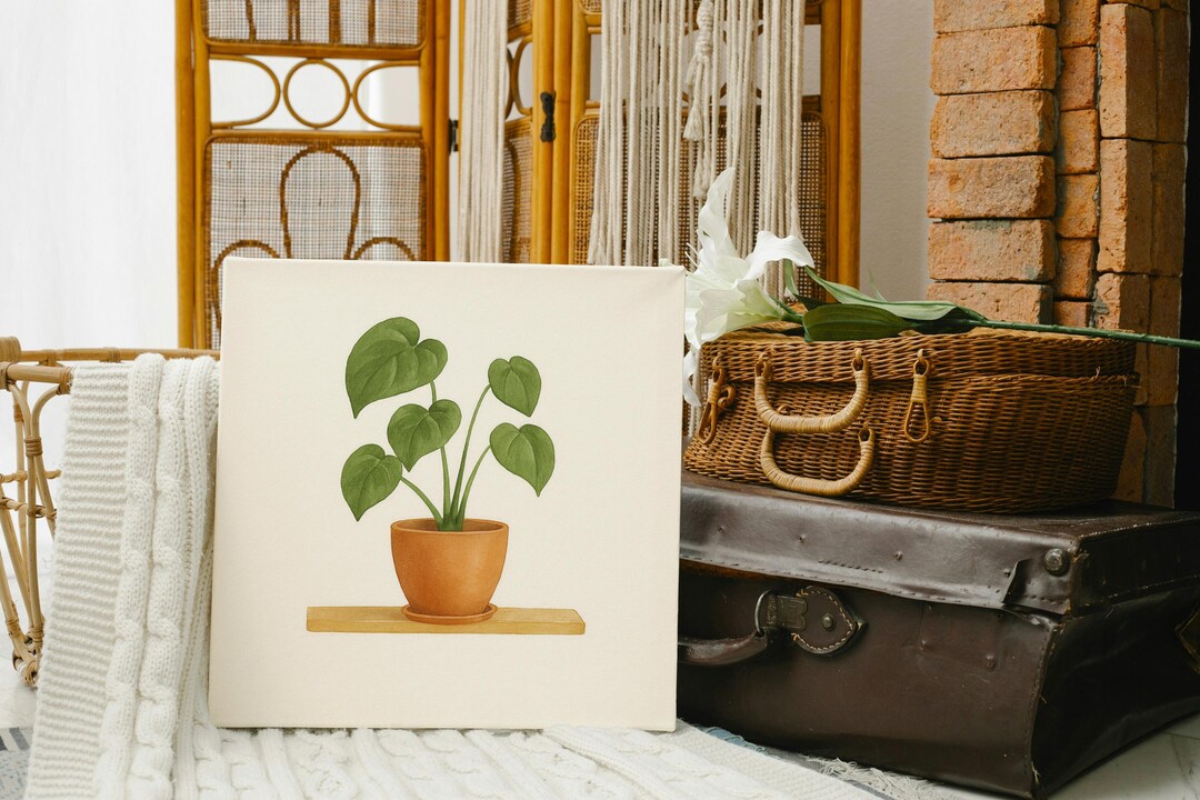 Pothos Plant Wall Art | Watercolor Houseplant Print | Indoor Plant ...