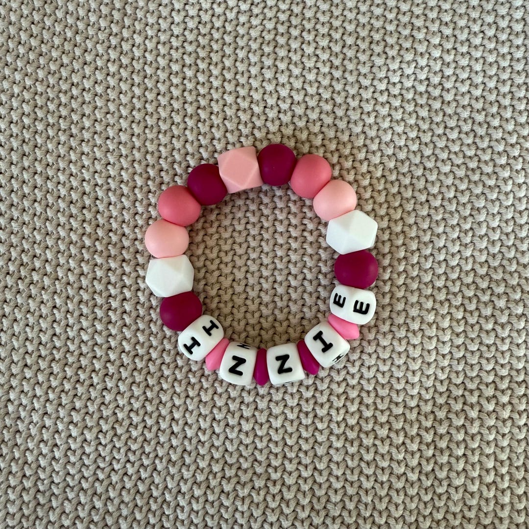 Custom Personalized Sensory Ring, Baby Toy, Silicone Montessori Toy ...