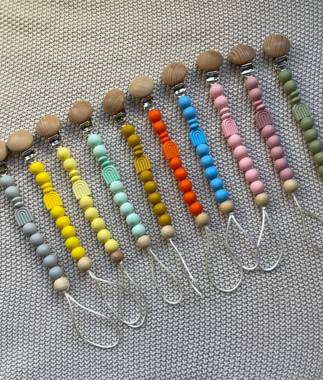 Rainbow Pacifier Clip Baby Girl Binky Clip Dummy Clip With Rainbow - Etsy