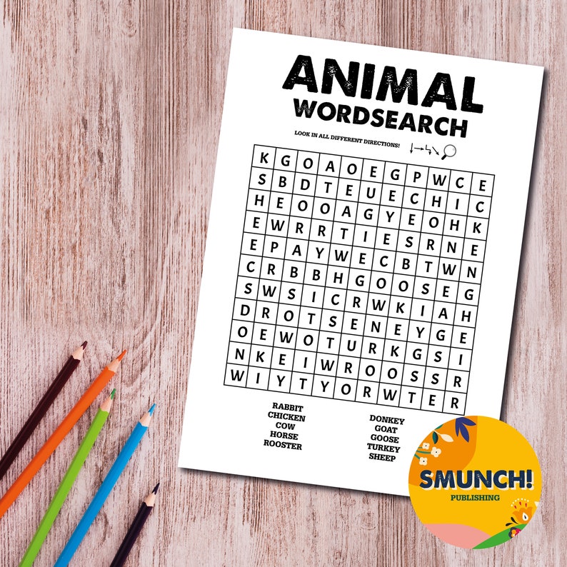 Printable Wordsearches, Instant Download, 5 Different Varieties - Etsy