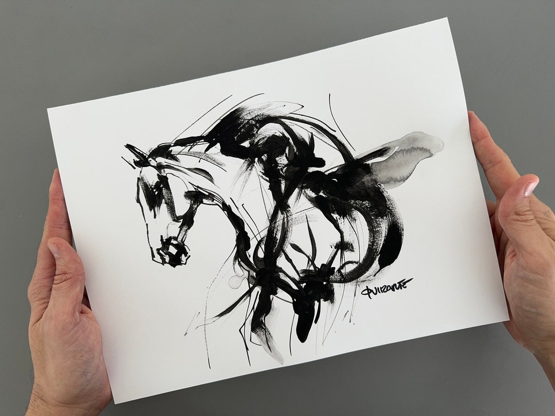 Wild Galop Dynamic Horse Ink Drawing, Original Art 004 - Etsy