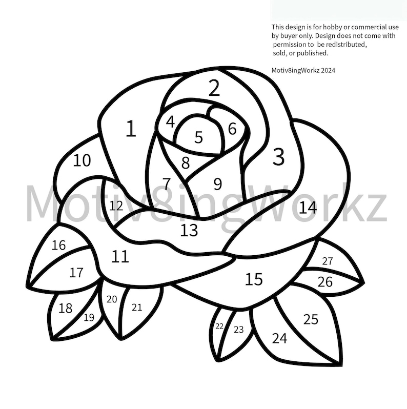 Rose Flower Pattern for Stained Glass Projects - Etsy