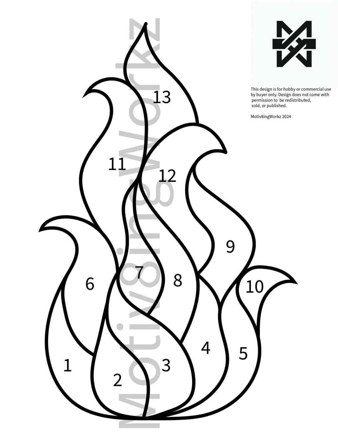 Fire Pattern for Stained Glass Projects - Etsy