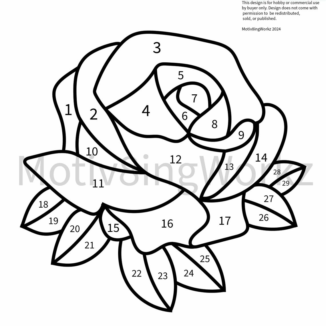Rose Flower Pattern for Stained Glass Projects - Etsy