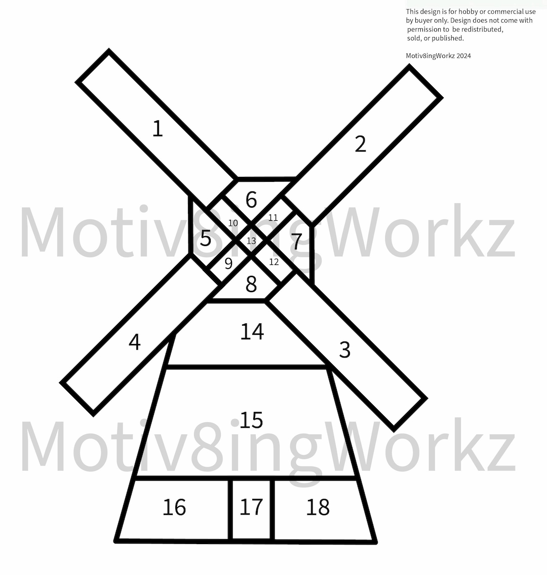 Windmill Pattern for Stained Glass Projects - Etsy