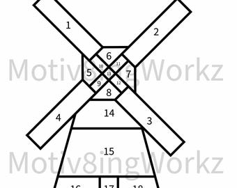 Stained Glass Windmill Pattern - Etsy