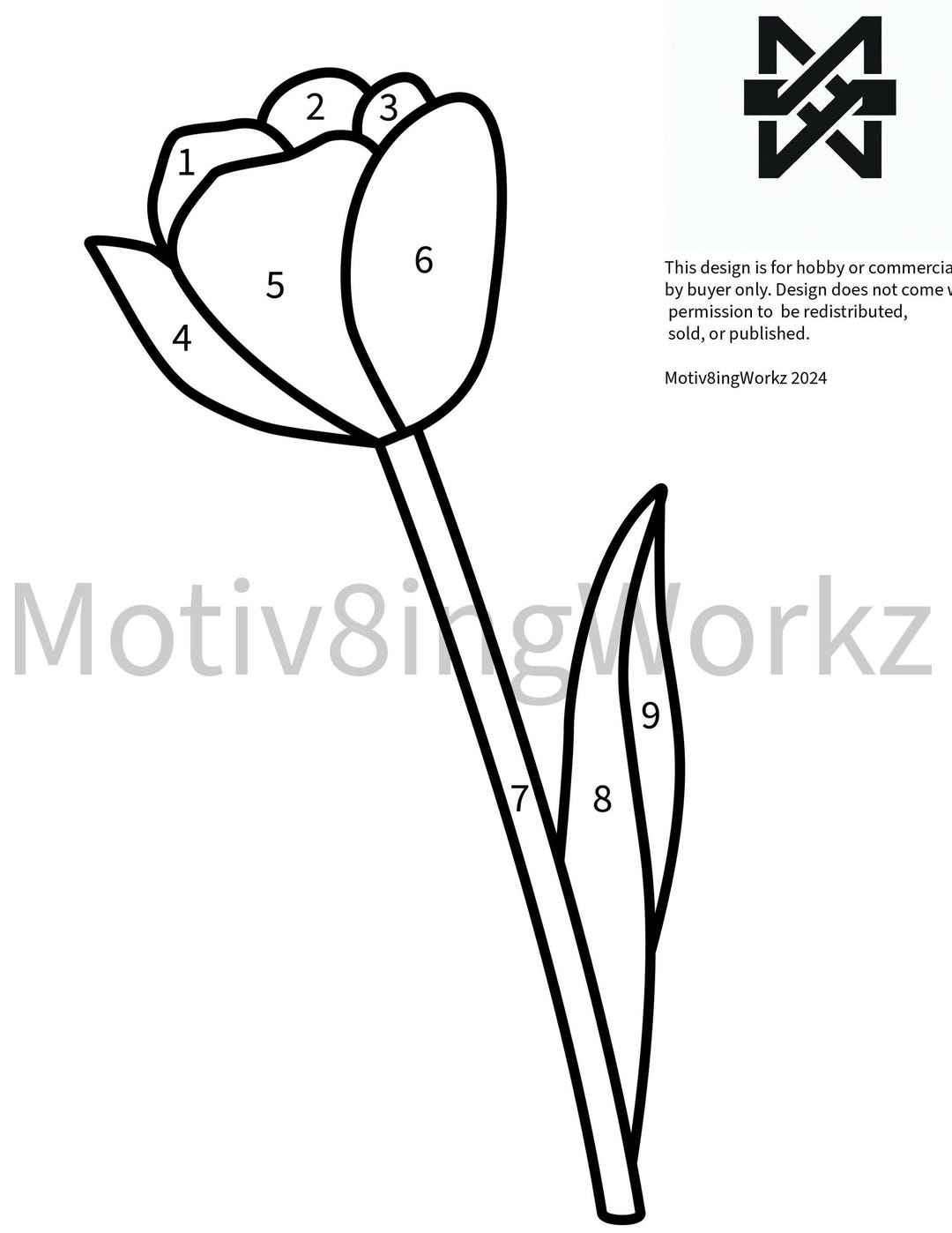 Tulip Flower Pattern for Stained Glass Projects - Etsy