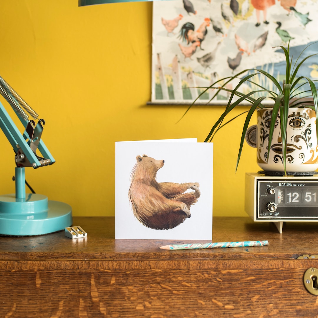 Yoga Bear Greetings Card - Etsy